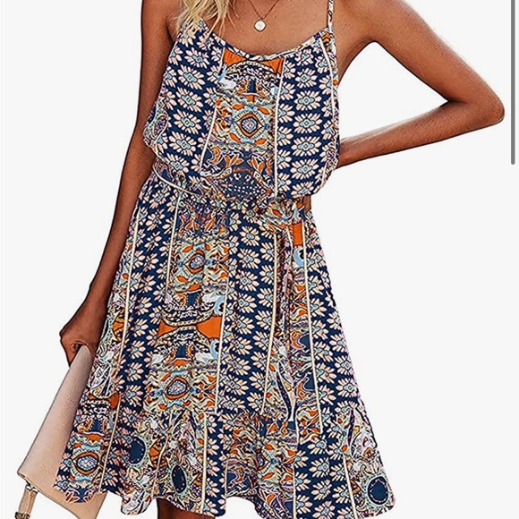 Amazon | Dresses | Copy Tie Waist Sundress Large | Poshmark